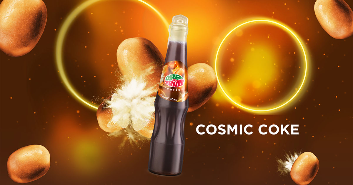 Cosmic Coke Dreh und Trink